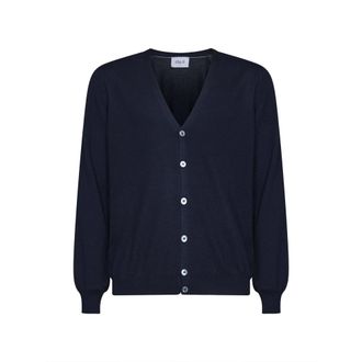 D4.0 Cardigan aus Schurwolle - - Knitwear - Herren - Blau - M
