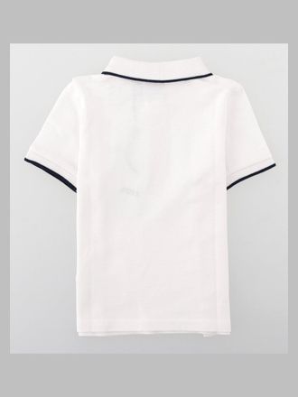 HUGO BOSS Striped Trim Polo - White