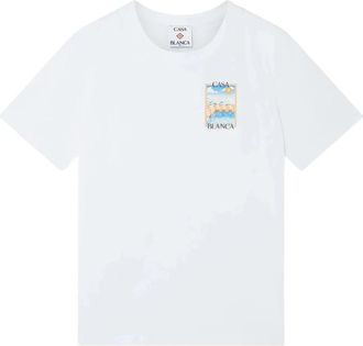 Casablanca Surreal Pool T-Shirt - - Tops - Herren - Wei&szlig; - M