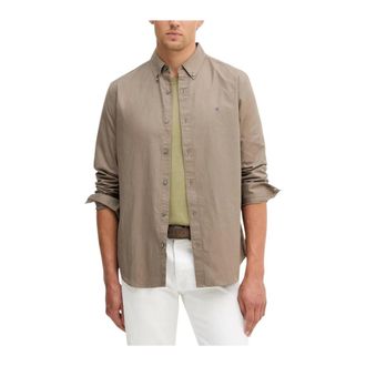 Calvin Klein Jeans Homme, Chemises, Beige, Taille: XL Chemise classique &agrave; manches longues boutonn&eacute;e
