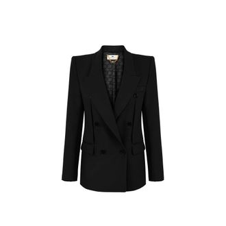 Elisabetta Franchi Damen, Jacken, Schwarzk, 2XLGr&ouml;&szlig;e