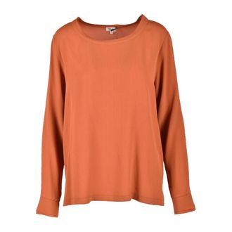 Her Shirt Seidenmischung Bluse - - Tops - Damen - Orange - S