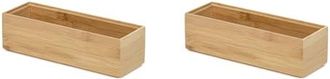 Compactor Organisateur Bois Fonc&eacute; 22.5 x 7.5 x H.6.5 cm, M (Lot de 2)