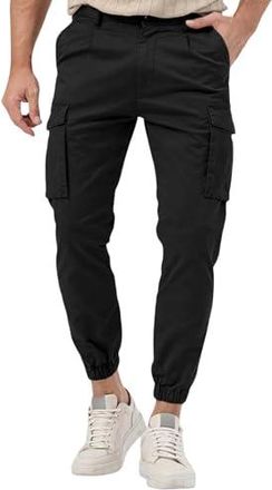 Generic Pantalon chino pour homme - Couleur unie - Pantalon de jogging baggy - Taille &eacute;lastique - Pantalon chino respirant - Pantalon de travail stretch avec 