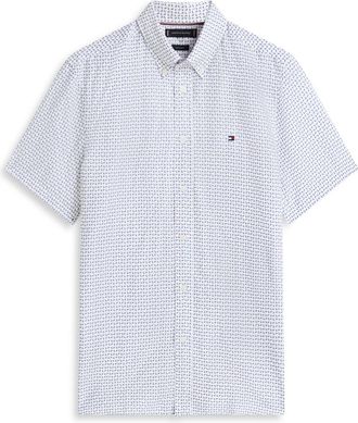 Tommy Hilfiger Kurzarmhemd aus Baumwolle und Leinen mit Print, Regular Fit in