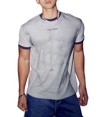 Generic T-shirt humoristique pour homme avec imprim&eacute; graphique 3D sur la poitrine, gris, XL