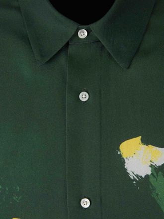 Officine G&eacute;n&eacute;rale Floral Motif Satin Shirt - Green