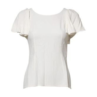 Dolce & Gabbana Elegante wei&szlig;e Bluse mit ausgestellten &Auml;rmeln - - Blouses & Shirts - Damen - Wei&szlig; - 2XS