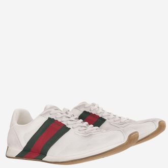 Gucci Mens Sneakers Tempo White Suede And Mesh Trainers