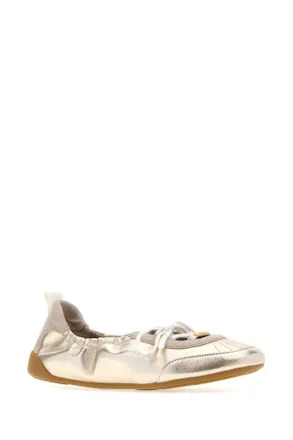 Chlo&eacute; Womens Kick Ballet Flat Gold Ovine Leather
