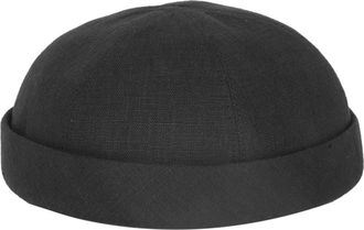 Hanseheld Docker Cap Leinen Schwarz Kurz Flach Segler Sailor Cap 58 | Seemannsm&uuml;tze | Dockerm&uuml;tze | Sommer | Docker Hut | Made in Germany