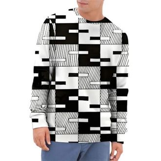 Generic Pull à col rond pour homme - Décontracté - Hiver - Automne - Manches longues - Col rond - Pull imprimé - Haut chemisier - Pull dhiver - Coupe ajustée,