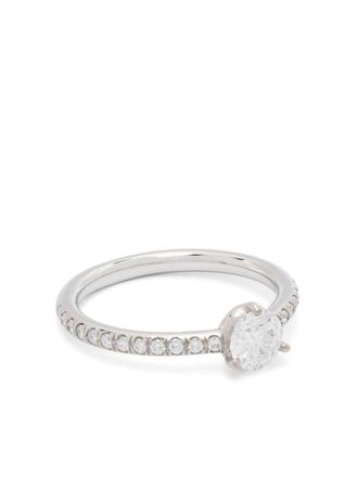 Loyal.e Paris bague Absolu.e en or blanc 18ct pav&eacute;e de diamants - Argent
