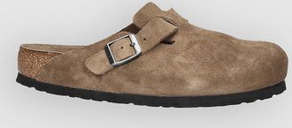 Birkenstock Boston Soft Footbed Suede Leather Sandalen dark tea tonal fb