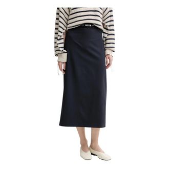 Msgm Midi-Rock aus Schurwolle - - Skirts - Damen - Blau - M