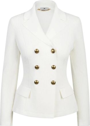 Elisabetta Franchi Damen, Jacken, Wei&szlig;, XLGr&ouml;&szlig;e