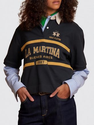 La Martina Lang&auml;rmeliges Poloshirt aus Baumwolljersey mit Kontrastlogo