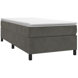 vidaXL Boxspringbett mit Matratze Dunkelgrau 100x200 cm Samt Vidaxl