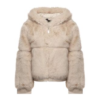 V° 73 Femme, Vestes, Beige, Taille: 42 FR Bomber en fausse fourrure Off White