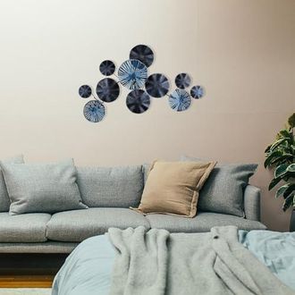 Hanah Home Hand-Painted Decorative Metal Wall Accessory, 102 x 12 x 59 cm | 100% Metal, 0.8 mm Thick | Unique Color Variations for Stylish Home Decor