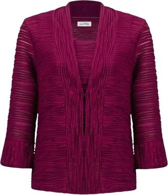 Joseph Ribkoff Ensemble Veste et Caraco Scintillant Cascade - Femme - Pulls - Rouge - Taille: 48 FR