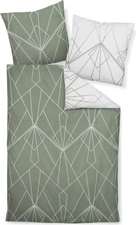 Janine Wendebettwäsche J.d., Jadegrün, Textil, Graphik, 135x200 cm, Textiles Vertrauen - Oeko-Tex, schadstoffgeprüft, saugfähig