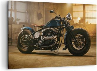 Arttor Wandbilder Dekoration Wohnzimmer Harley-Davidson Motorrad Motor Bilder auf Leinwand 120x80cm Leinwandbild Schlafzimmer Deko Wand Kunstdruck Art Groß X