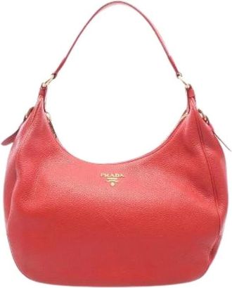 Prada Pre-owned Sac bandouli&egrave;re en cuir Vit.daino - Femme - Pre-owned - Rouge - Taille: ONE Size