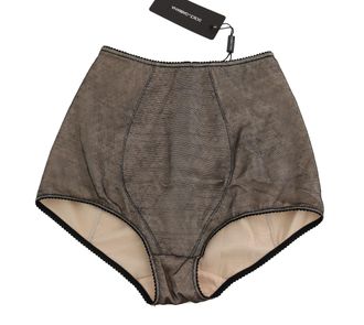 Dolce & Gabbana Womens Bottoms Underwear Beige With Black Net Cotton Clothing