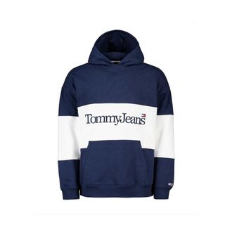 Tommy Jeans Blaue Bio-Baumwollkapuzenpullover Skater-Stil - - Sweatshirts & Hoodies - Herren - Blau - S
