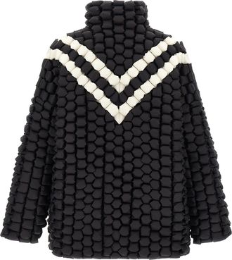 RAXXY 3D Quilted Two-Tone Down Jacket - Black