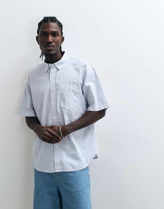 Carhartt Work in Progress Keene - Chemise ray&eacute;e &agrave; manches courtes - Blanc