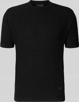 Emporio Armani Slim Fit Strickshirt aus reiner Wolle