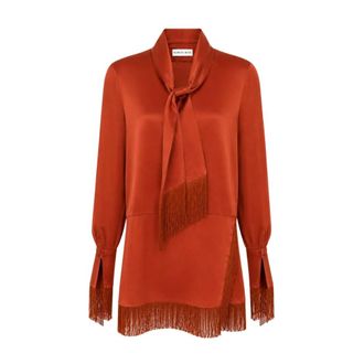 Rowen Rose Robe Courte en Satin - Femme - Blouses et Chemises - Orange - Taille: 34 FR