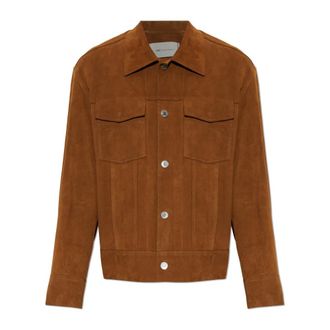 Ami Wildlederjacke mit gesticktem Logo - - Jackets - Herren - Braun - M