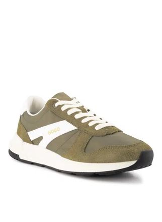 HUGO BOSS Herren Sneaker gr&uuml;n Velours