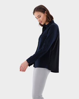 van Laack Jersey Hemdbluse mit Plisseerücken