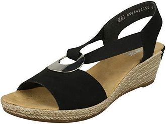 Rieker Femme Damen 624H6 Sandalen Sandale, Schwarz, 41 EU