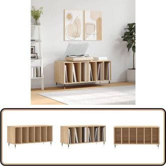 vidaXL Vidaxl - Armoire à disques chêne sonoma 100x38x48 cm bois dingénierie - Meuble à Disques - Armoire à Vinyle - Rangement Disque Vinyle - Étagère