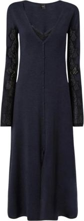 Pinko Pinko - Robe mi-longue en maille - Femme - Robes - Bleu - Taille: 36 FR