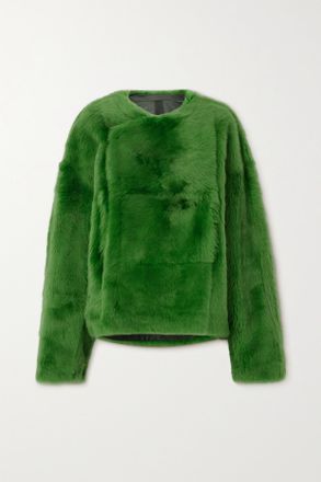 Petar Petrov Jacke Aus Shearling - Gr&uuml;n