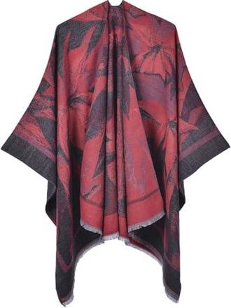 Generic Poncho Femme Hiver Chaud Chale Femme Hiver Chaud Cape Femme Effet enveloppant &Eacute;charpe Imprim&eacute;e Mode Doubl&eacute;e &Eacute;paisse Soft Pour Automne