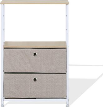 Mobili Rebecca Mobili Rebecca - Rebecca Mobili Holz Metall und Stoff Weiß Beige Vintage Schubladenschrank mit 1 Regal