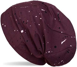 styleBREAKER Bonnet avec Plis et Taches de Couleur sur Toute la Surface, Bonnet Mou, Unisexe 04024149, Couleur:Bodeaux-Violet