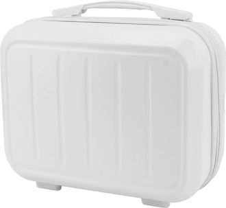 Generic 14-Zoll-Kosmetiktasche, ABS-Make-up-Tasche f&uuml;r Damen-Reise-Toilettenartikel, Stilvolles, Modernes Design mit Mehreren F&auml;chern (Wei&szlig;)