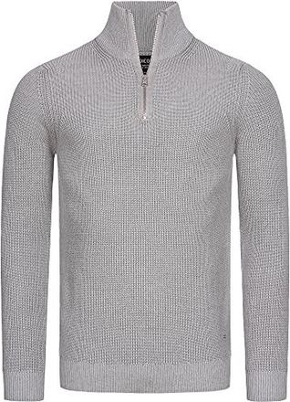 Indicode Hommes Mayer Pullover | Pull en Coton Lt Grey Mix L