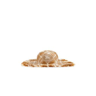 Burberry Femme, Accessoires, Brun, Taille: XL Chapeau de paille avec logo