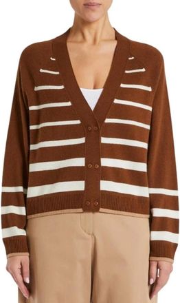 Pennyblack Femme, Pulls, Multicolore, Taille: 42 FR Cardigan à rayures en laine et cachemire