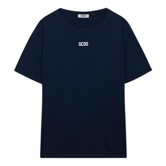 GCDS Basic Logo Regular Tee - - Tops - Herren - Blau - S
