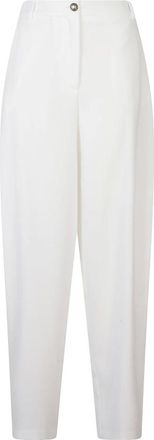 Elisabetta Franchi Femme, Pantalons, Beige, Taille: 42 FR Pantalon Large en Cr&ecirc;pe L&eacute;ger